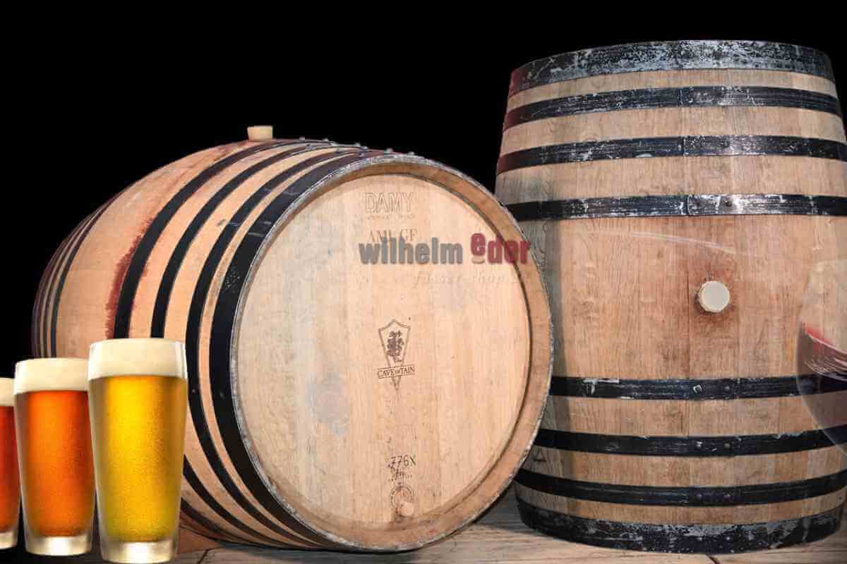 Bierfass 400 l vorbelegt mit Wein und Bier